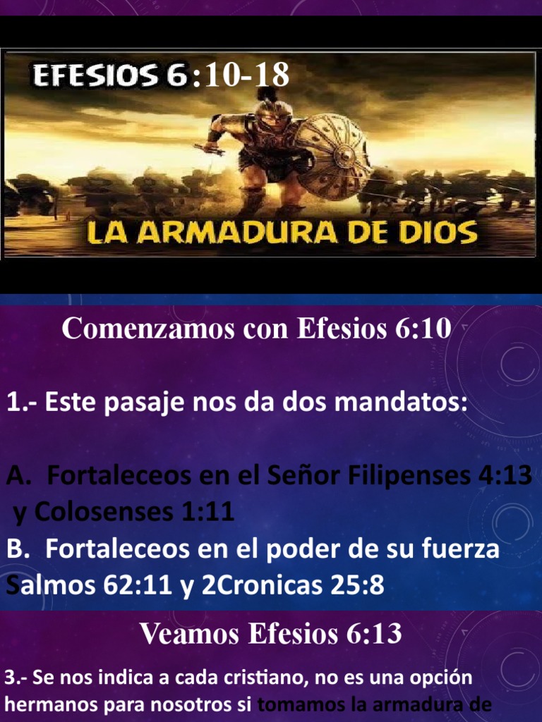 La Armadura de Dios en Efesios 6:10-18 | PDF | Literatura religiosa ...