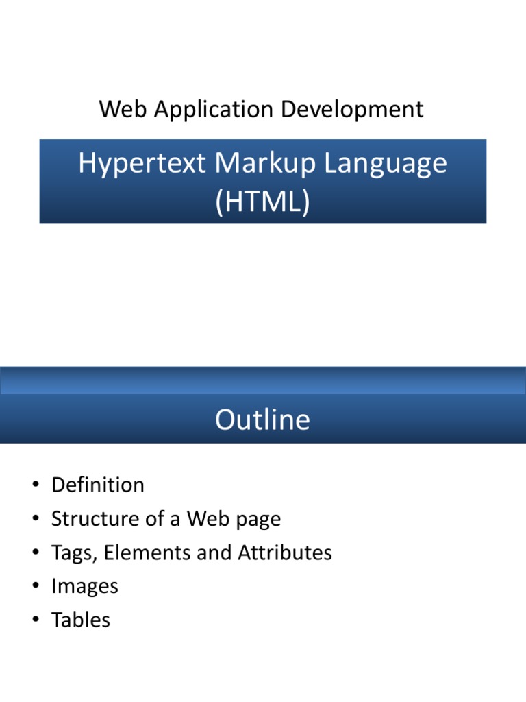 Web Application Development: Hypertext Markup Language (HTML) | PDF ...
