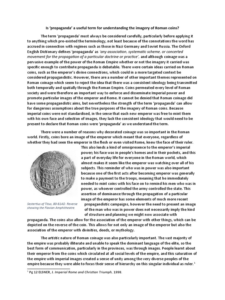 Is Propaganda' A Useful Term For Understanding The Imagery of Roman ...