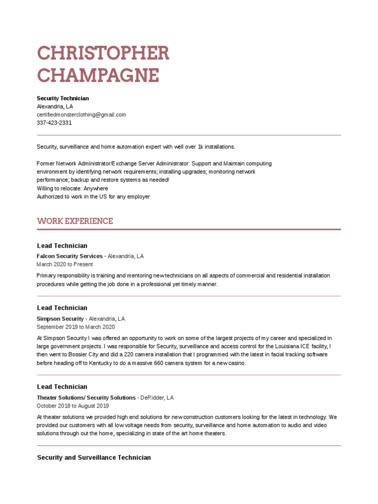 Christopher Champagne | PDF | Surveillance | Local Area Network