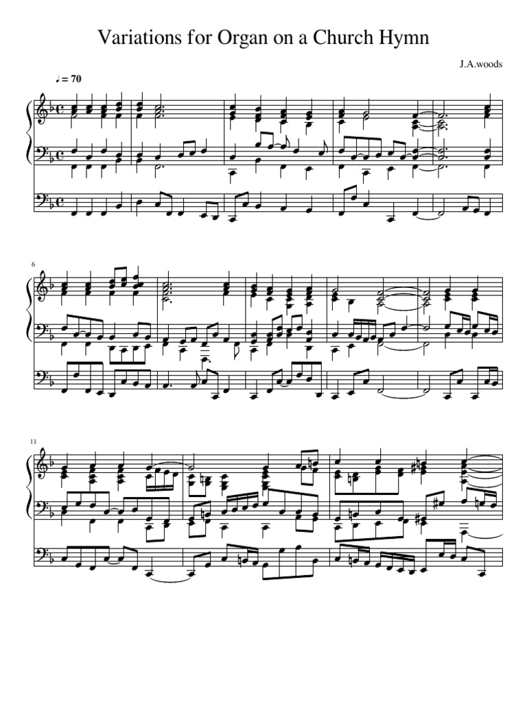 Variations For Organ On A Church Hymn | PDF