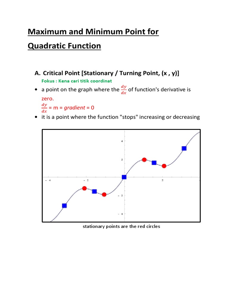 Maximum and Minimum Point | PDF | Maxima And Minima | Rates