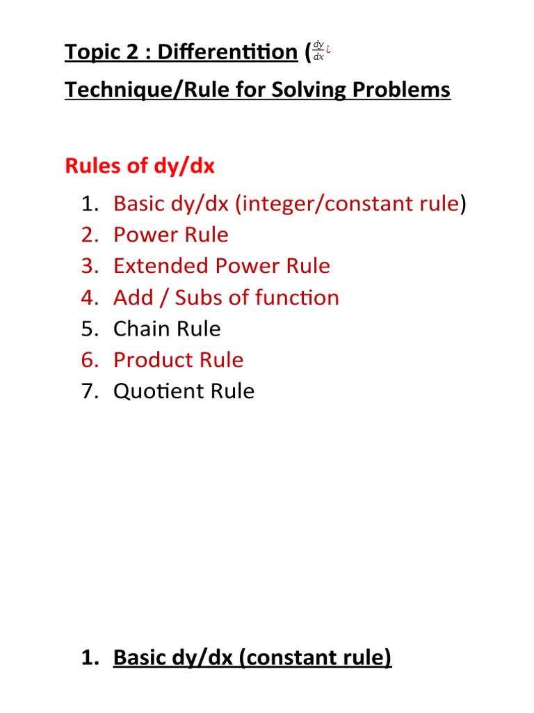 Extended Power Rule, Chain Rule & Product Rule | PDF | Logical ...