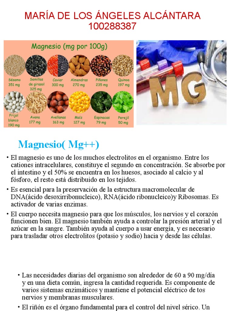Magnesio | PDF | Electrólito | Potasio