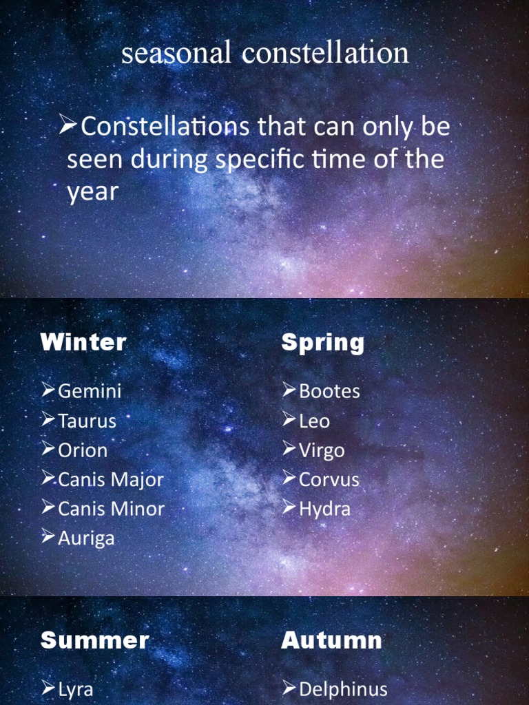 Seasonal Constellation: Constellations That Can Only Be Seen During ...
