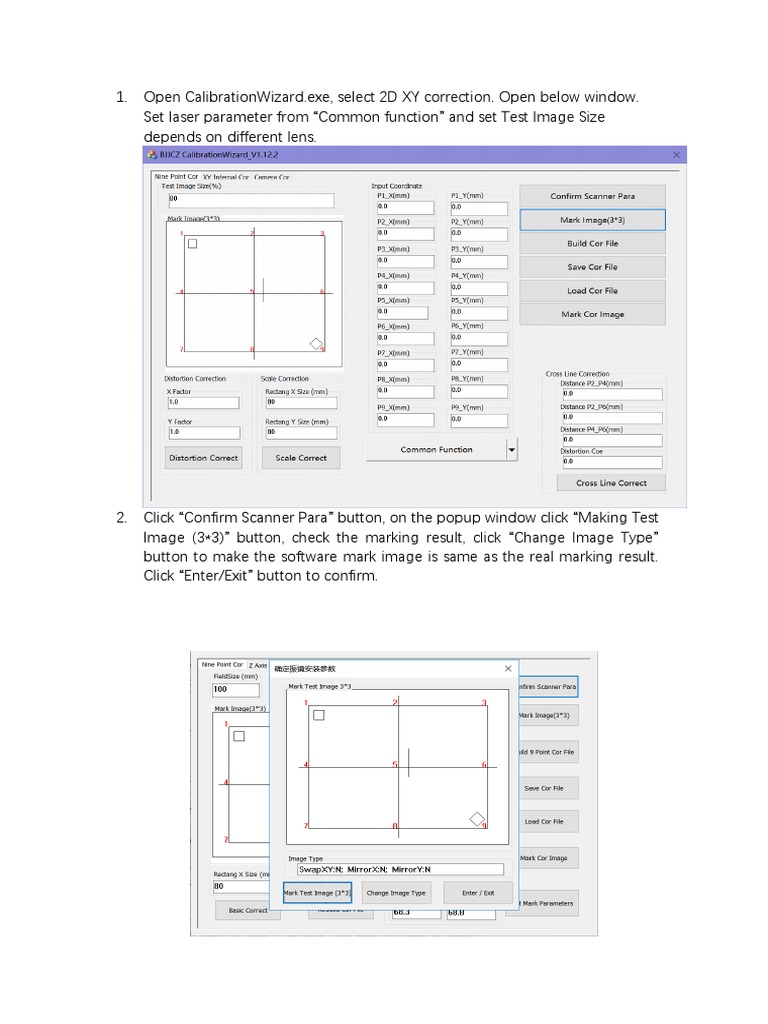 EZCAD3 2D Calibration Manual | PDF