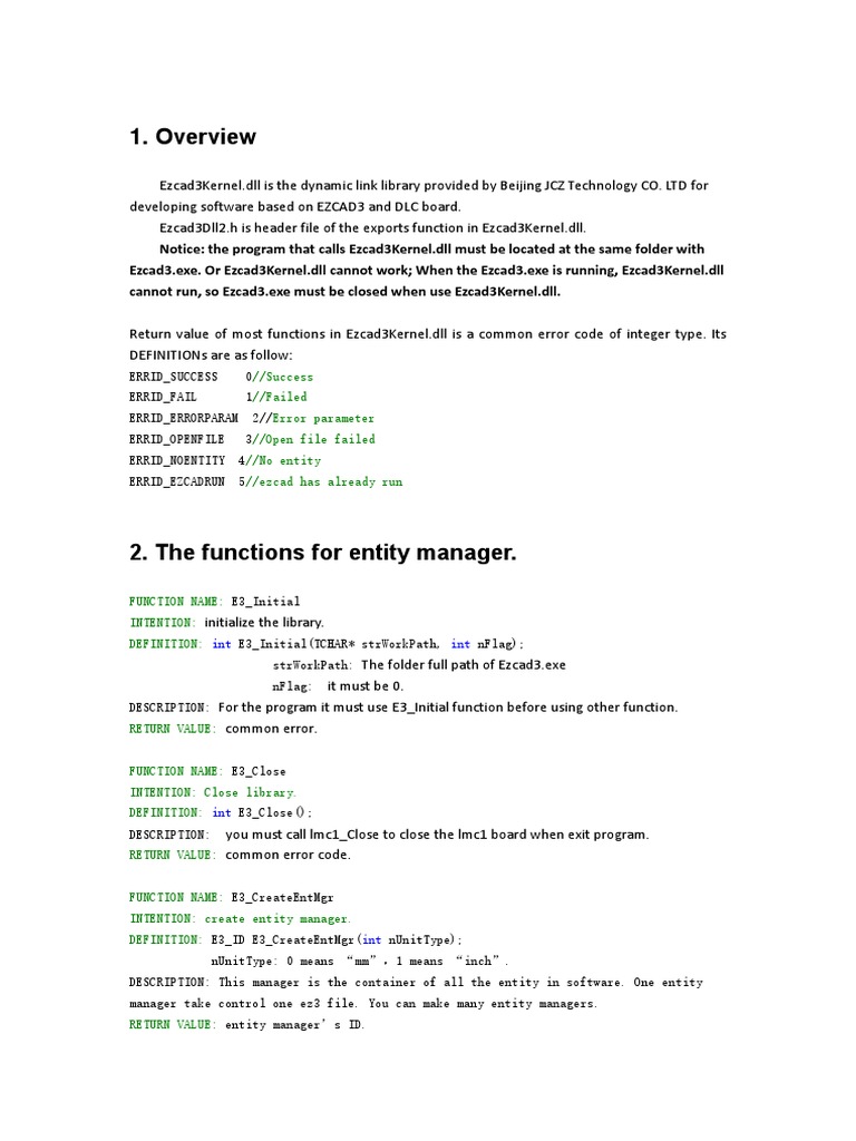 Ezcad3 SDK API Manual | PDF | Array Data Structure | Subroutine