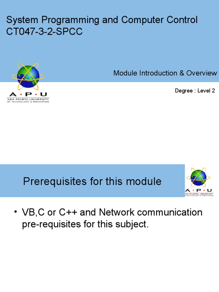 APU SPACC 01 Introduction | PDF | Computer Programming | Data