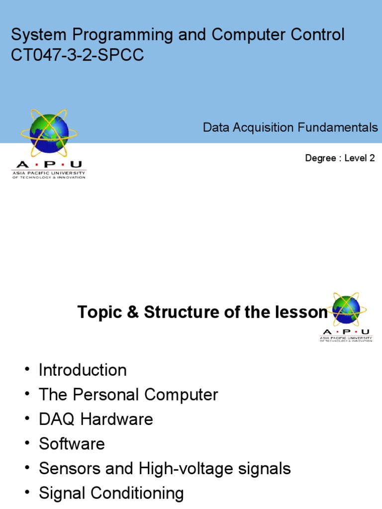 Data Acquisition System Basics | PDF | Data Acquisition | Electricity