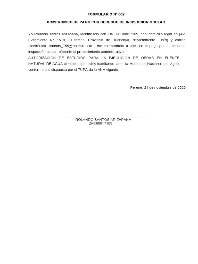 Formulario #002 | PDF