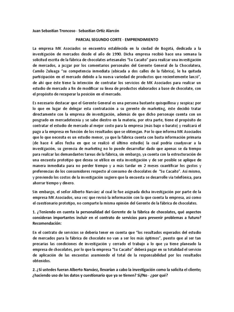 La Empresa Su Cacaito | PDF | Investigación de mercado | Marketing