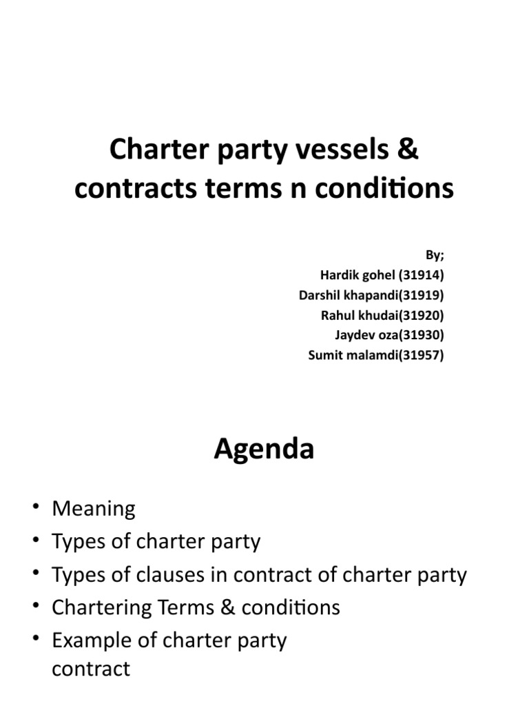Charter Party Types and Clauses Explained | PDF | Water Transport ...