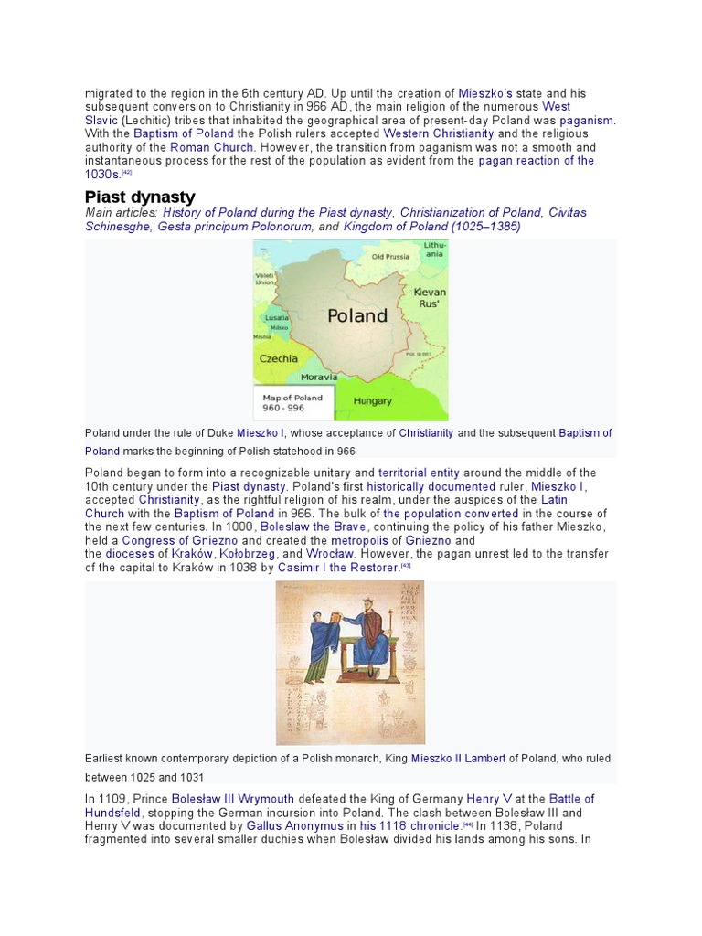 Piast Dynasty: Main Articles:, ,,, and | PDF | Poland | Former ...