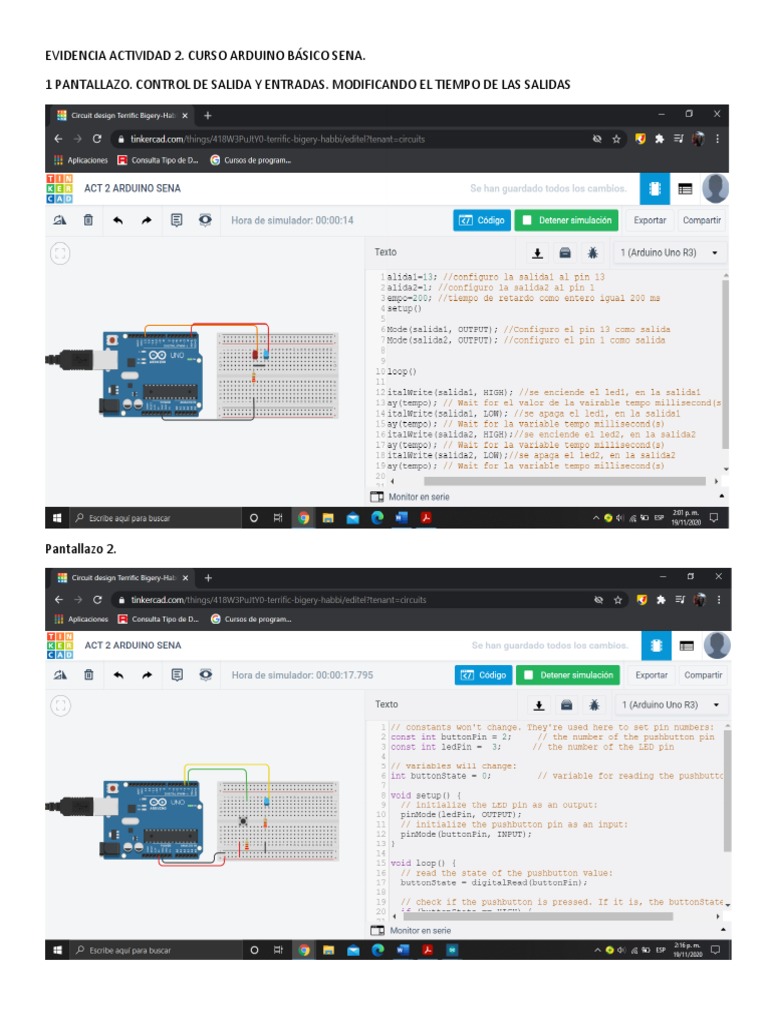 Actividad 2. Curso Arduino Básico Sena PDF | PDF