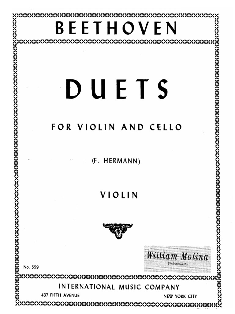 Duets Violin - Cello (Or Viola) | PDF