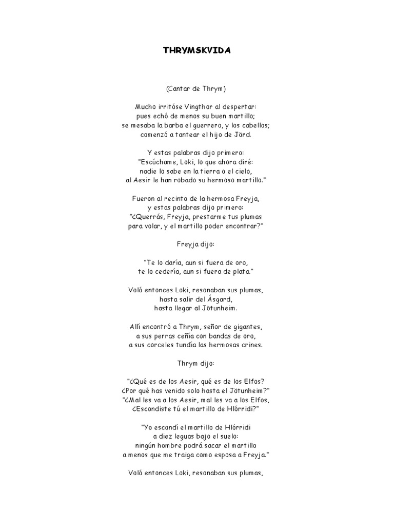 Thor recupera su martillo robado | PDF | Loki | Dioses germánicos