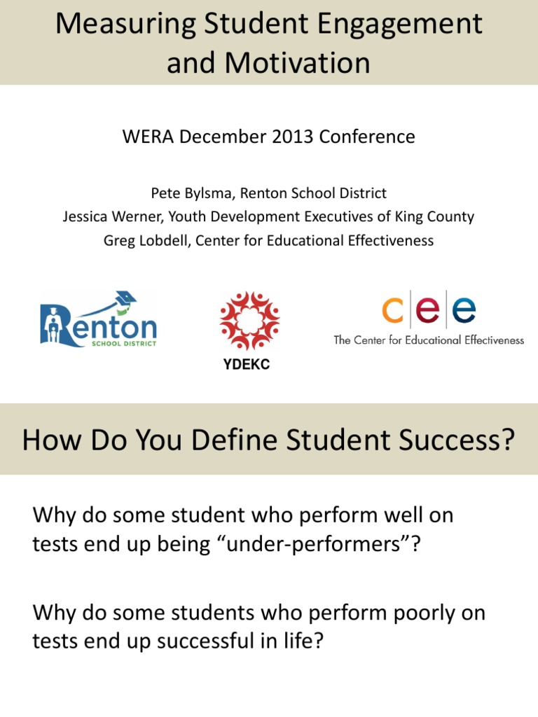 Student Engagement and Motivation WERA Presentation Final Dec 2013 ...