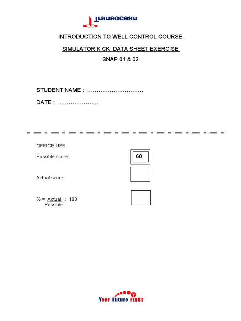 Answers To WC - SIMULATOR KICK SHEET DATA Drillerlevel | PDF | Casing ...