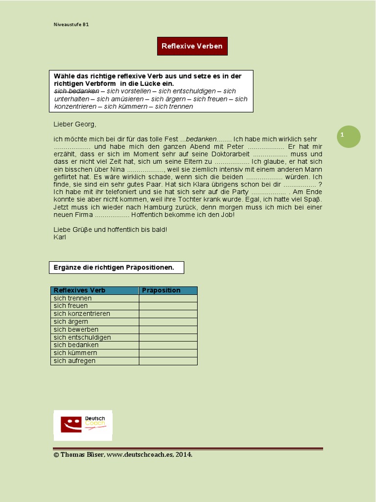 Reflexive Verben German Reflexive Verbs In 2020 Deutsch Lernen