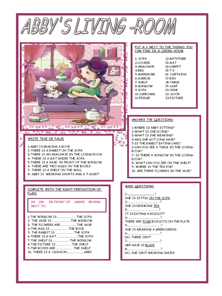 Put A Next To The Things You Can Find in A Living-Room | PDF