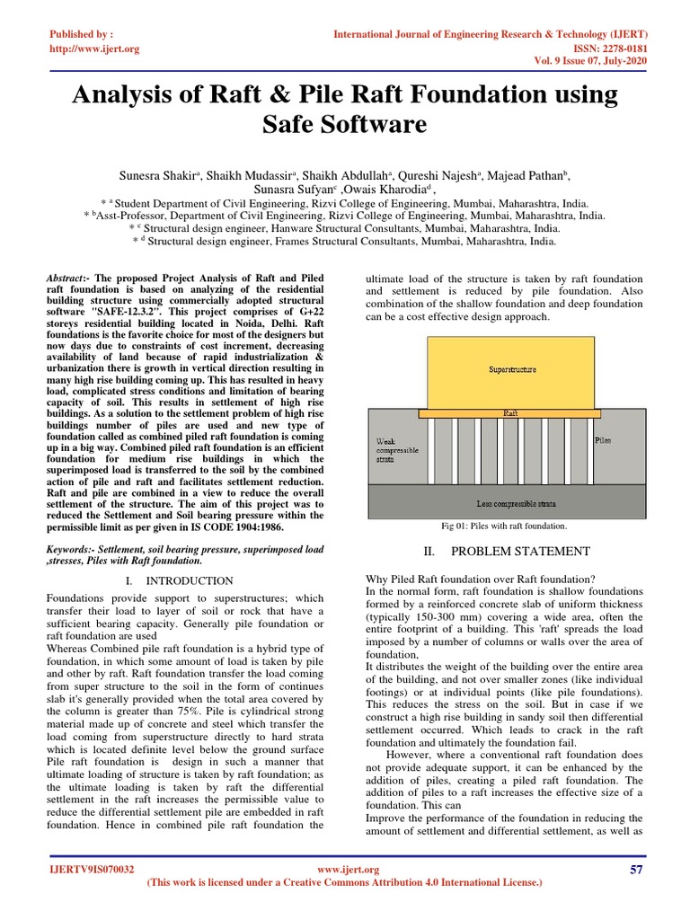 Analysis of Raft Pile Raft Foundation Using Safe Software ...