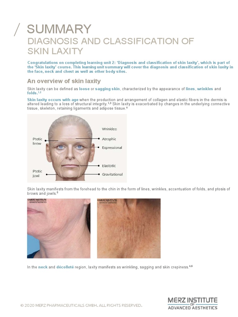 2 Merz Institute Skin Laxity LU 2summary PDF | PDF | Wrinkle | Skin