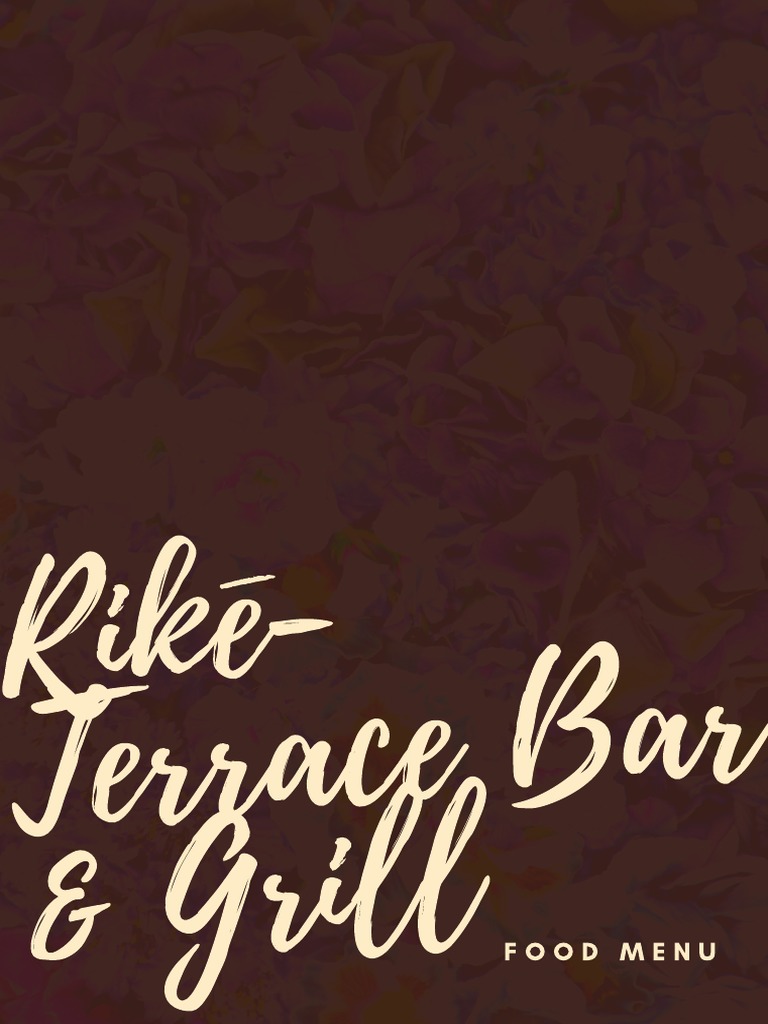 Rike-Terrace Bar & Grill: Food Menu | PDF | Curry | Hamburgers