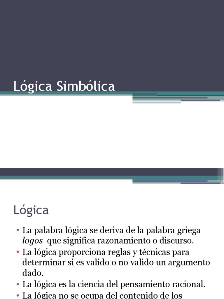Lógica Simbólica: Reglas y Ejemplos | PDF | Proposición | Lógica
