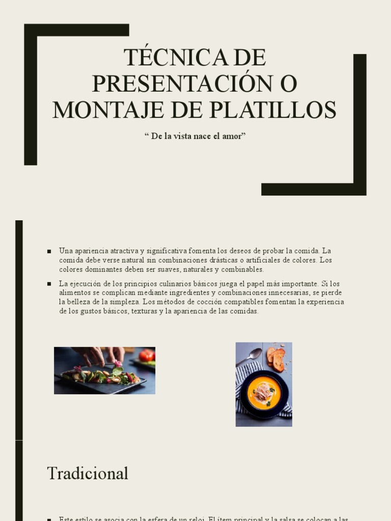 Técnica de Presentación o Montaje de Platillos | PDF | Salsa | Alimentos