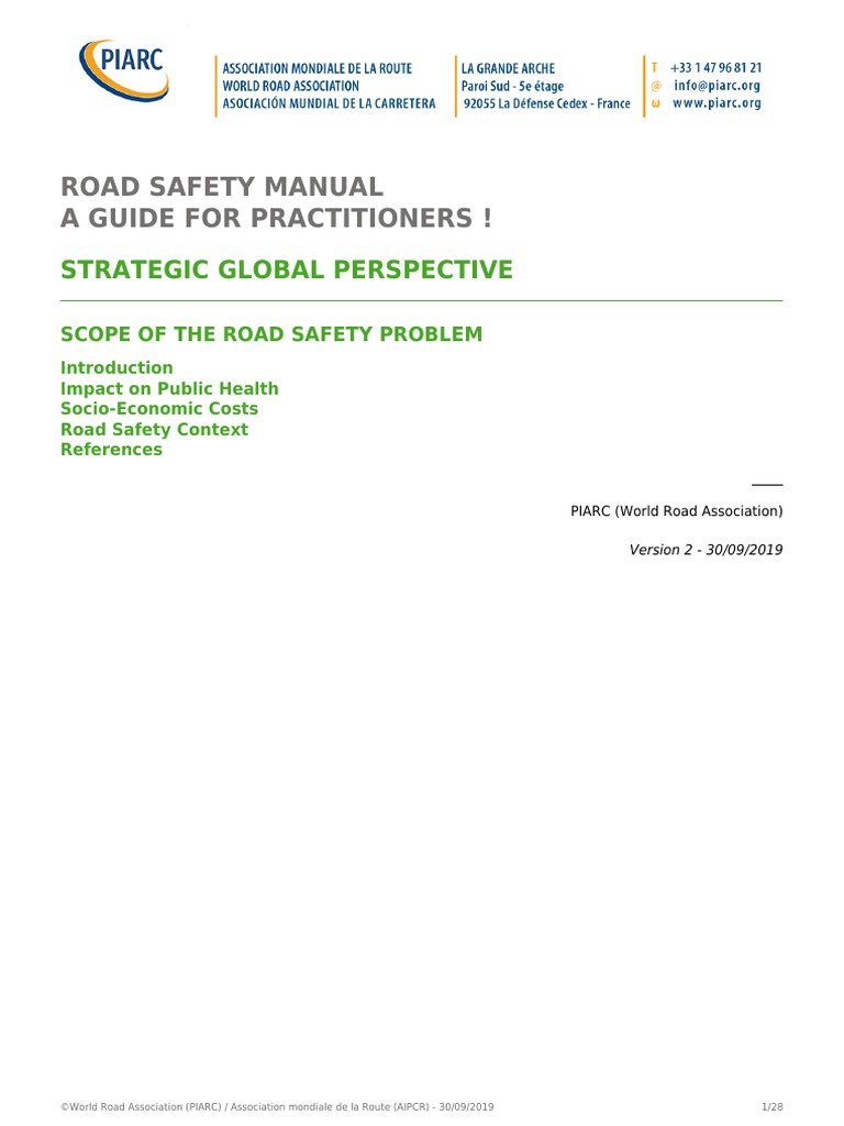 Road Safety Manual-PIARC PDF | PDF | Road Traffic Safety ...