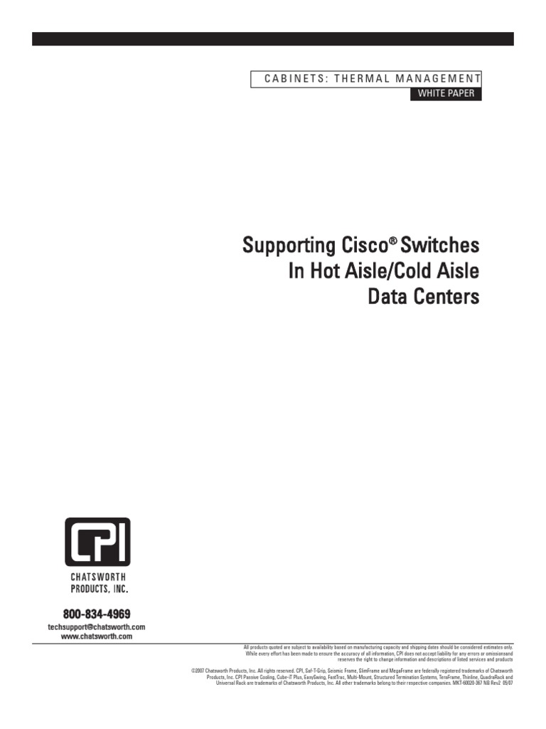 Supporting Cisco Switches in Hot Aisle/Cold Aisle Data Centers | PDF ...