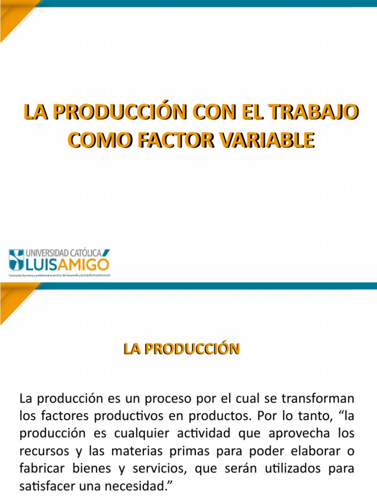 La Producción Con El Trabajo Como Factor Variable | PDF | Factores de ...