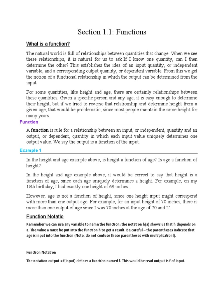 Calculation of Functions | PDF | Variable (Mathematics) | Function (Mathematics)