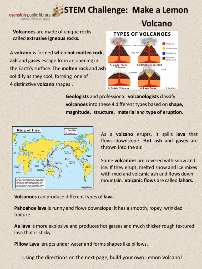 Lemon Volcano STEM Activity Guide | PDF | Volcano | Lava