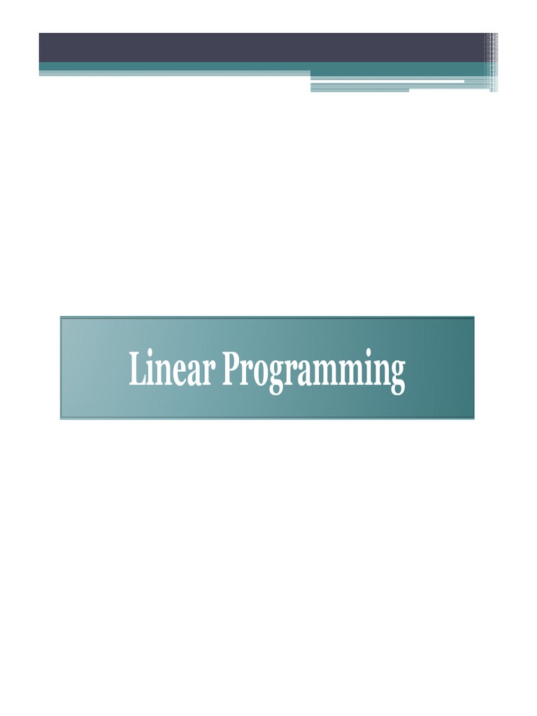 Linear Programming | PDF | Linear Programming | Systems Analysis