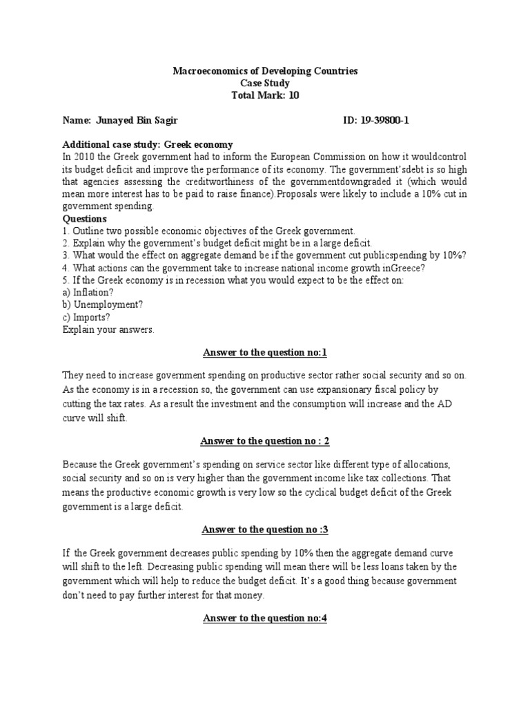 Case Study - Junayed | PDF | Government Spending | Government Budget ...