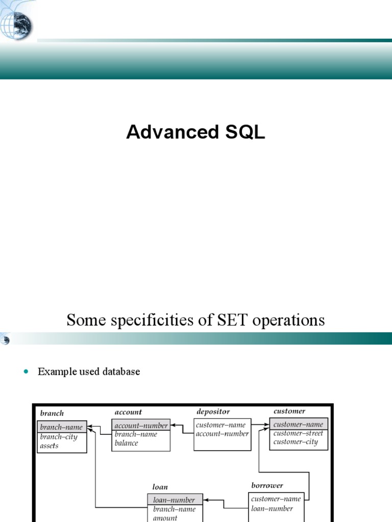 Advanced SQL | PDF | Relational Database | Sql