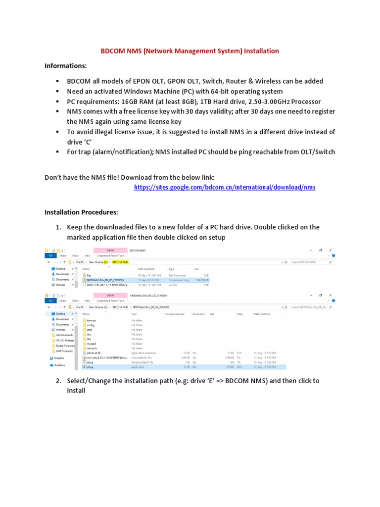 BDCOM NMS Installation | PDF | Ip Address | Internet Protocols