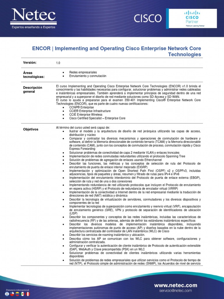 ENCOR Implementing and Operating Cisco Enterprise Network Core Technologies PDF | PDF ...