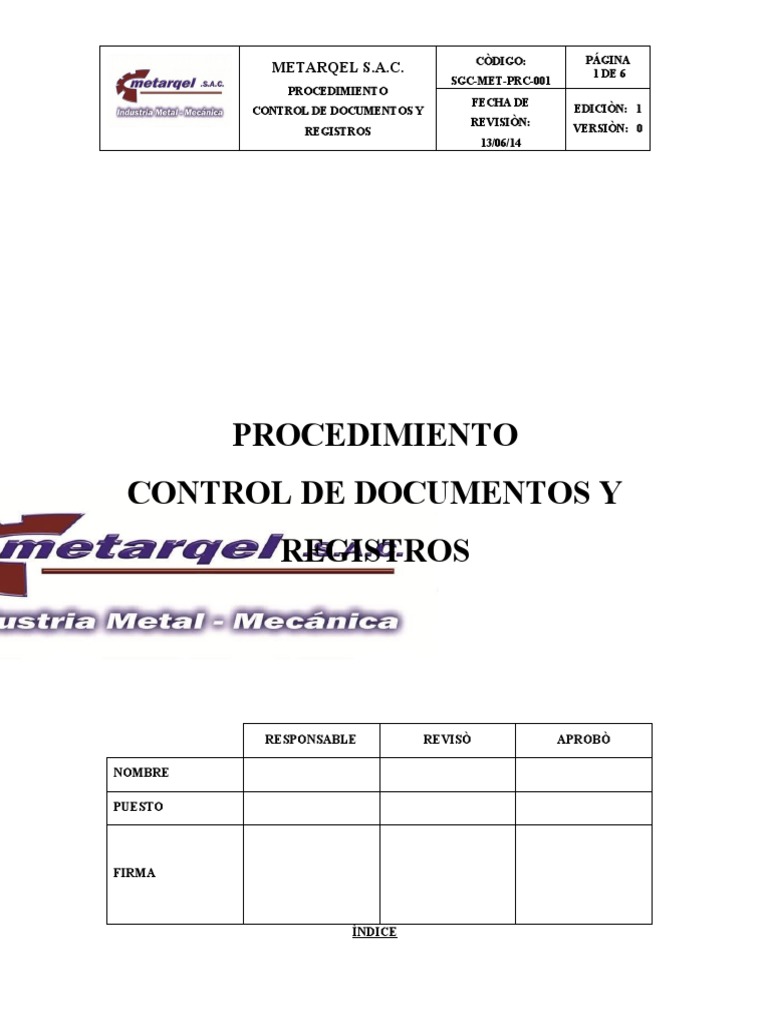 Control de Documentos ISO 9001 | PDF | Iso 9000 | Sistema de manejo de ...