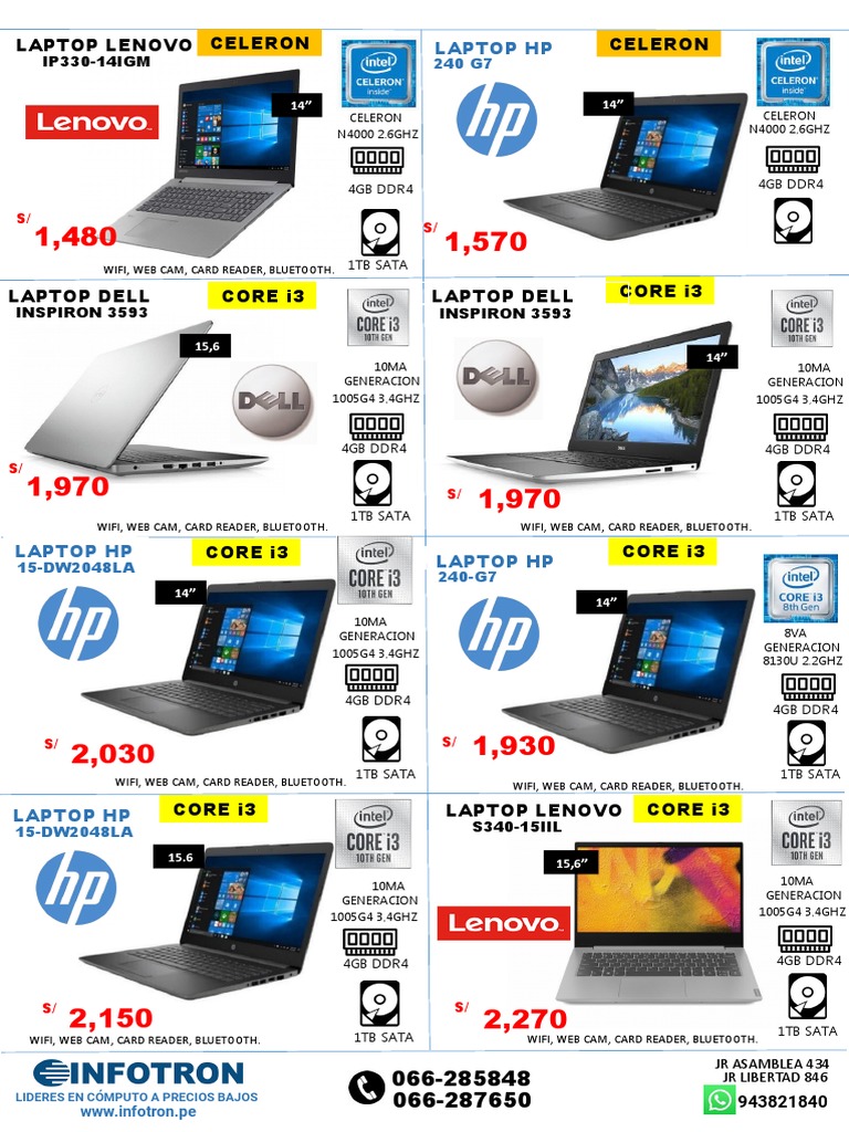 Catalogo Laptops Octubre | PDF | Personal Computing | Computer Related Introductions