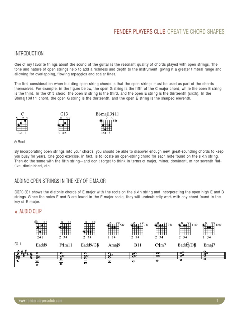 Fender Players Club: Creative Chord Shapes | PDF