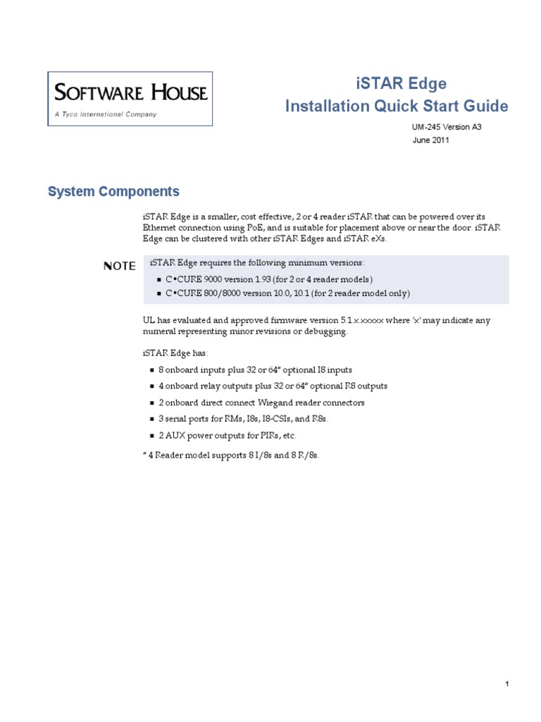 Istar Edge Install Quick Start Guide Ra3 - LT - en | PDF | Relay ...
