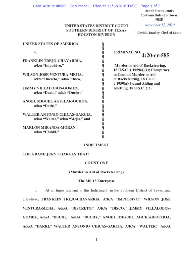 Indictment | PDF | Ms 13 | Gang