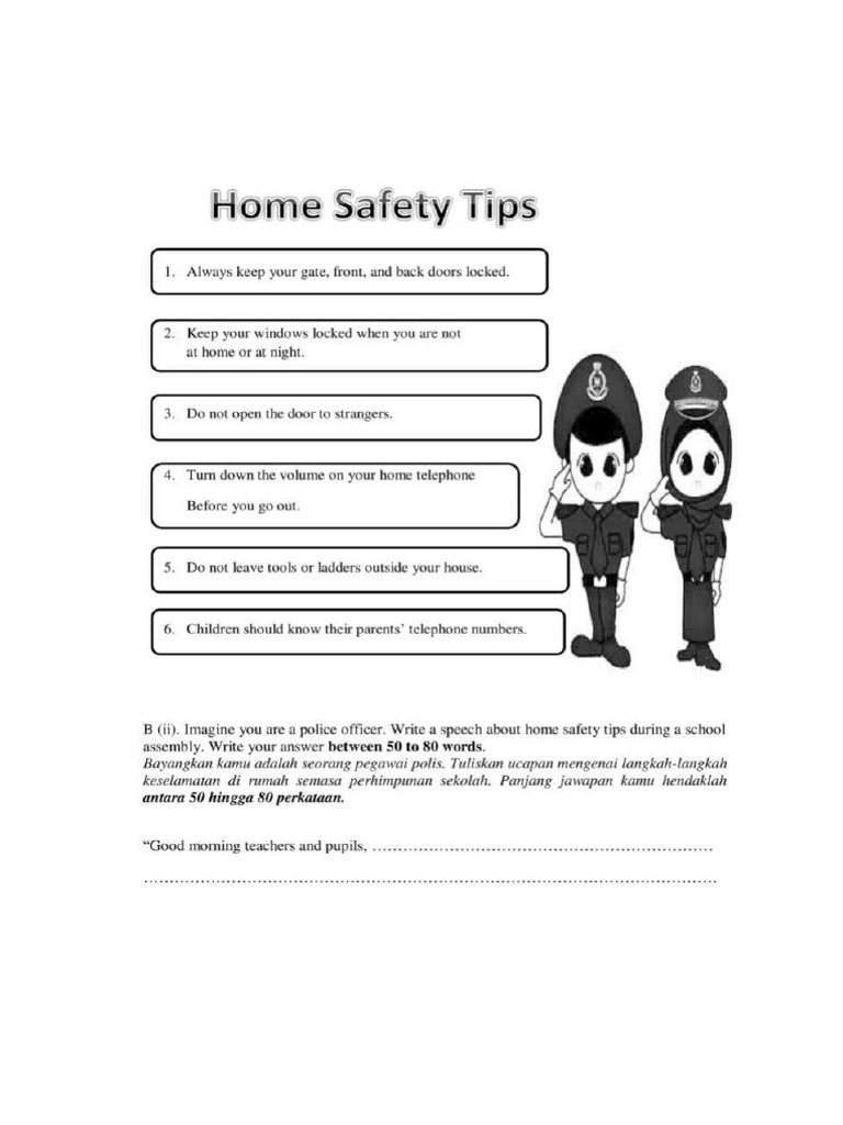 Home Safety Tips Speech | PDF