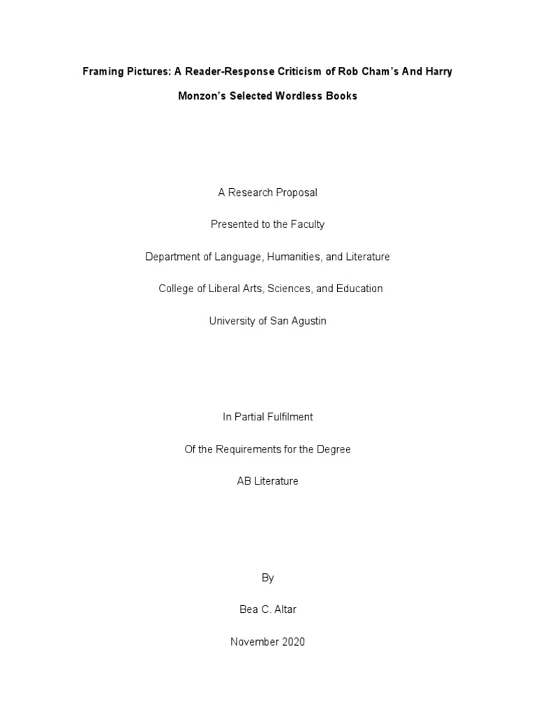 Framing Pictures A Reader-Response Criticism of Rob Cham's and Harry ...