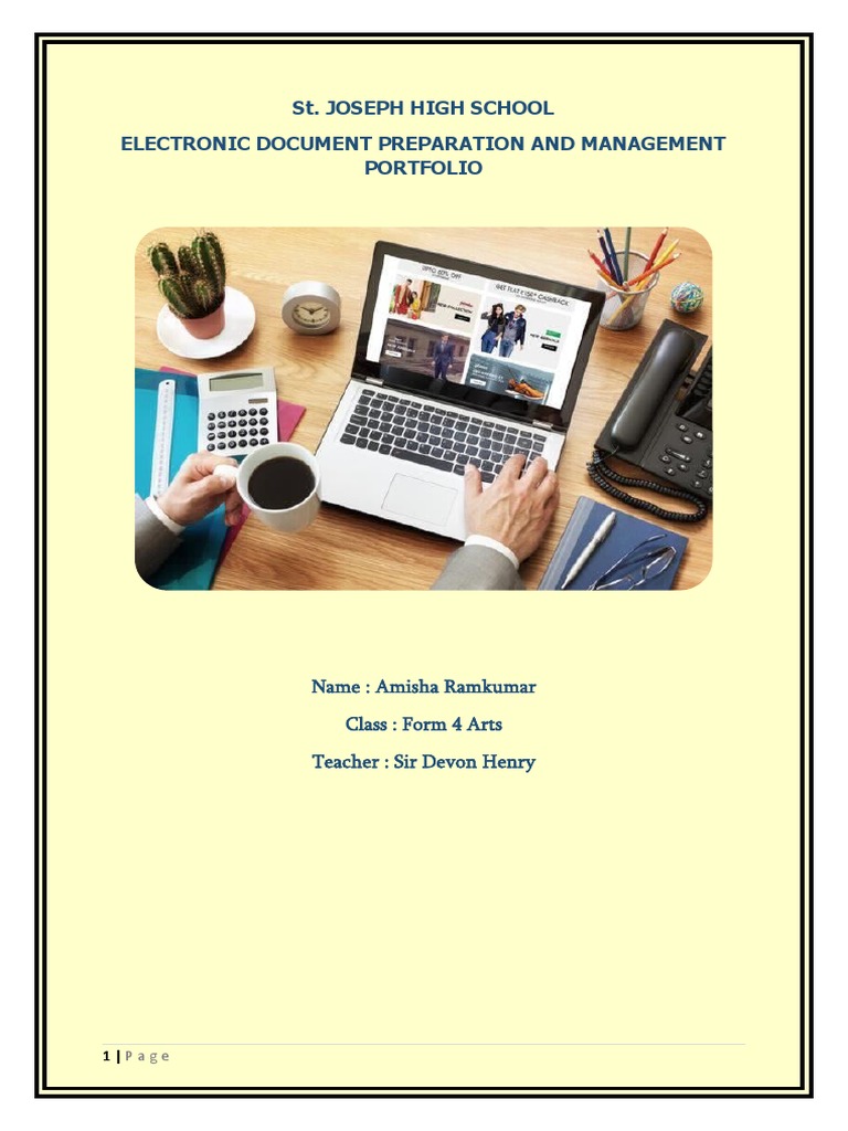 Electronic Document Preparation and Management Portfolio | PDF | Page ...