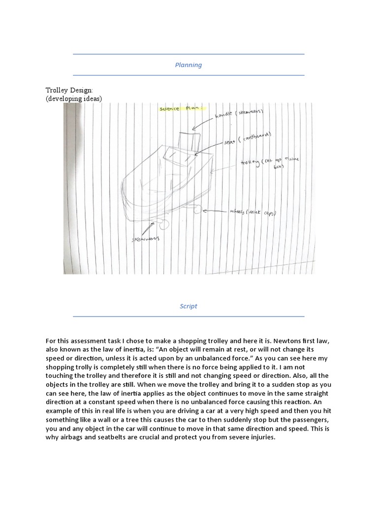 Script and Plan For Science | PDF | Newton's Laws Of Motion | Force