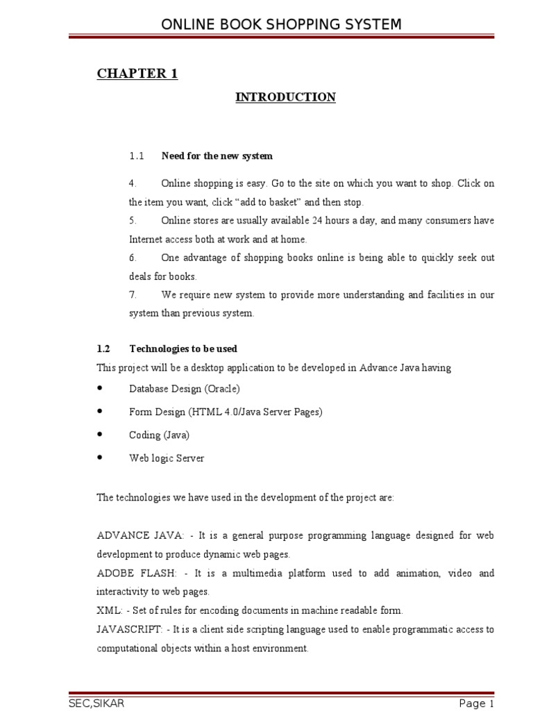 Online Book Shopping System: Need For The New System | PDF | Enterprise ...