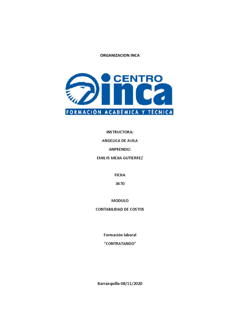 ORGANIZACION INCA - Docx FORMACUIN | PDF | Ciencia cognitiva | Conceptos psicologicos